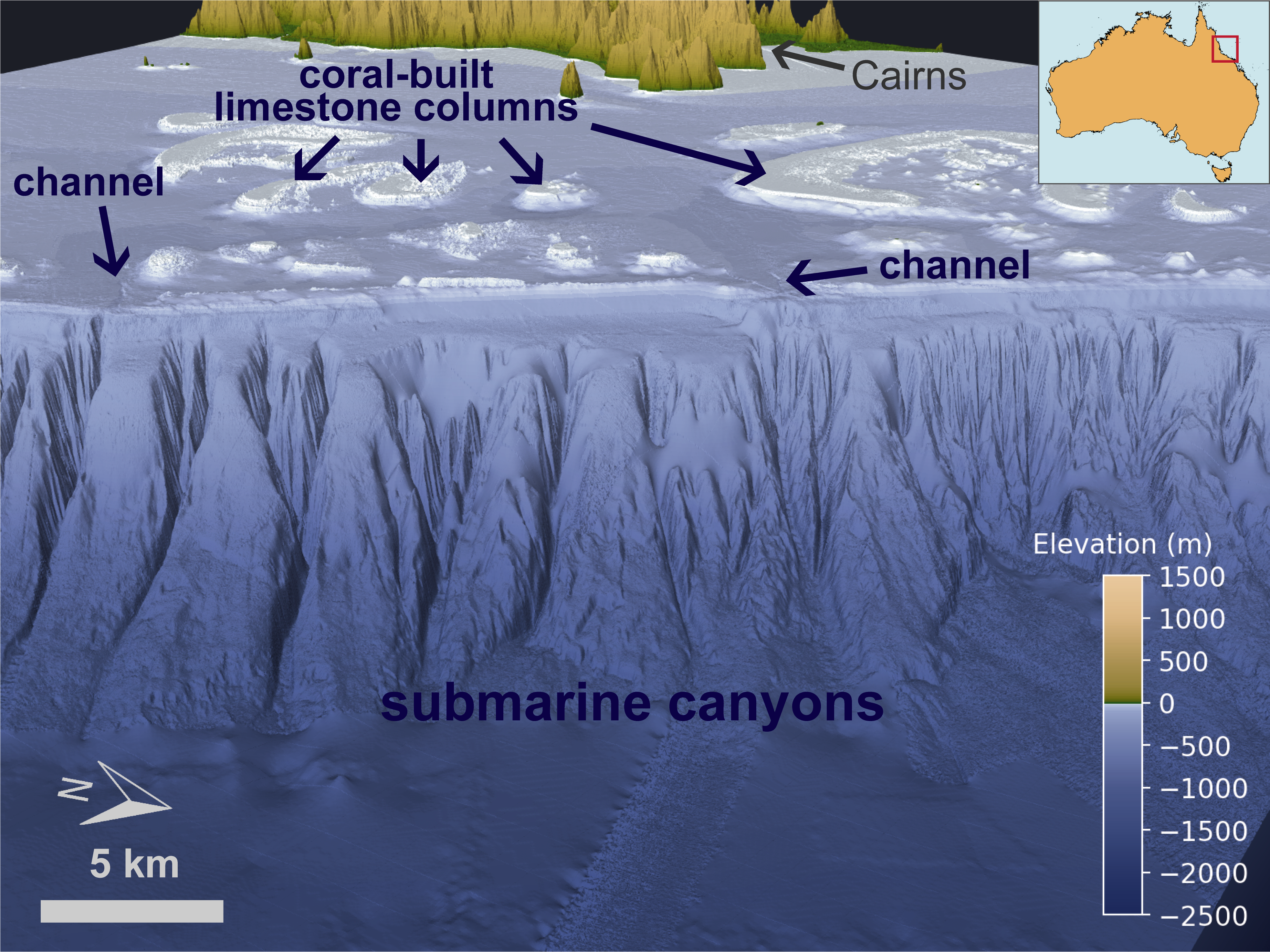 How the Great Barrier Reef Sculpts Underwater Landscapes | Geocoastal ...